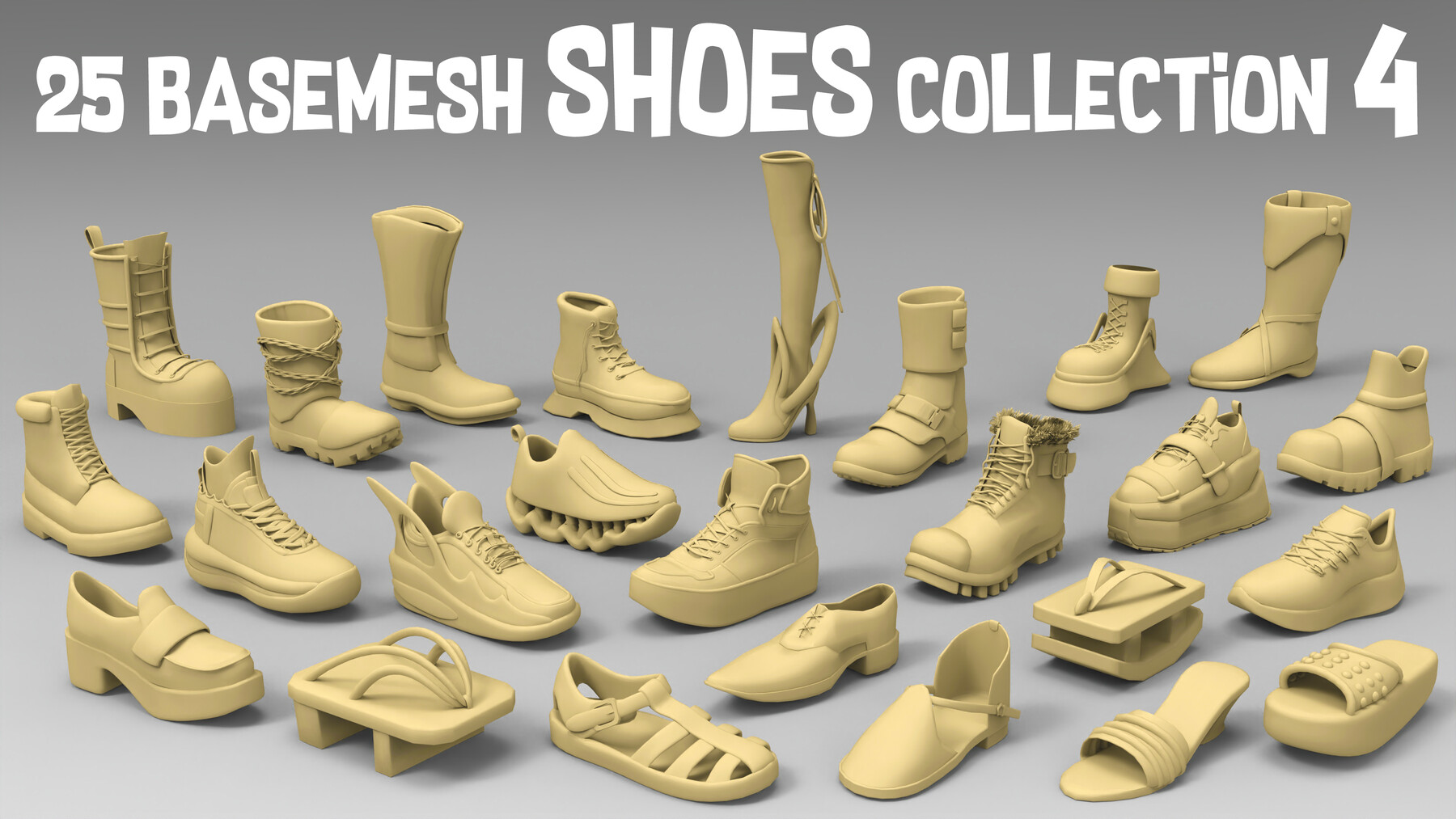 ArtStation - 25 basemesh shoes collection 4 | Resources