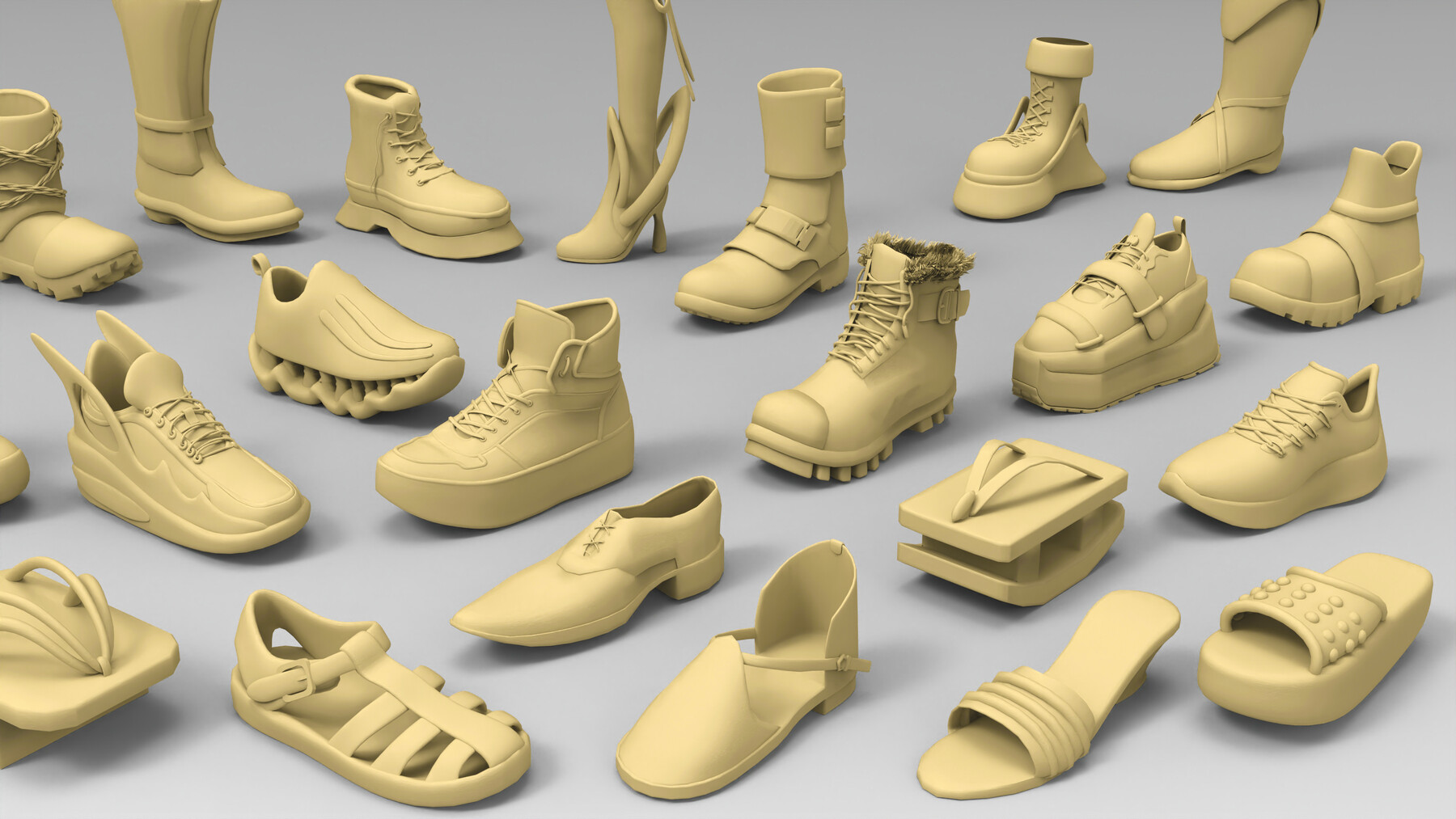 ArtStation - 25 basemesh shoes collection 4 | Resources