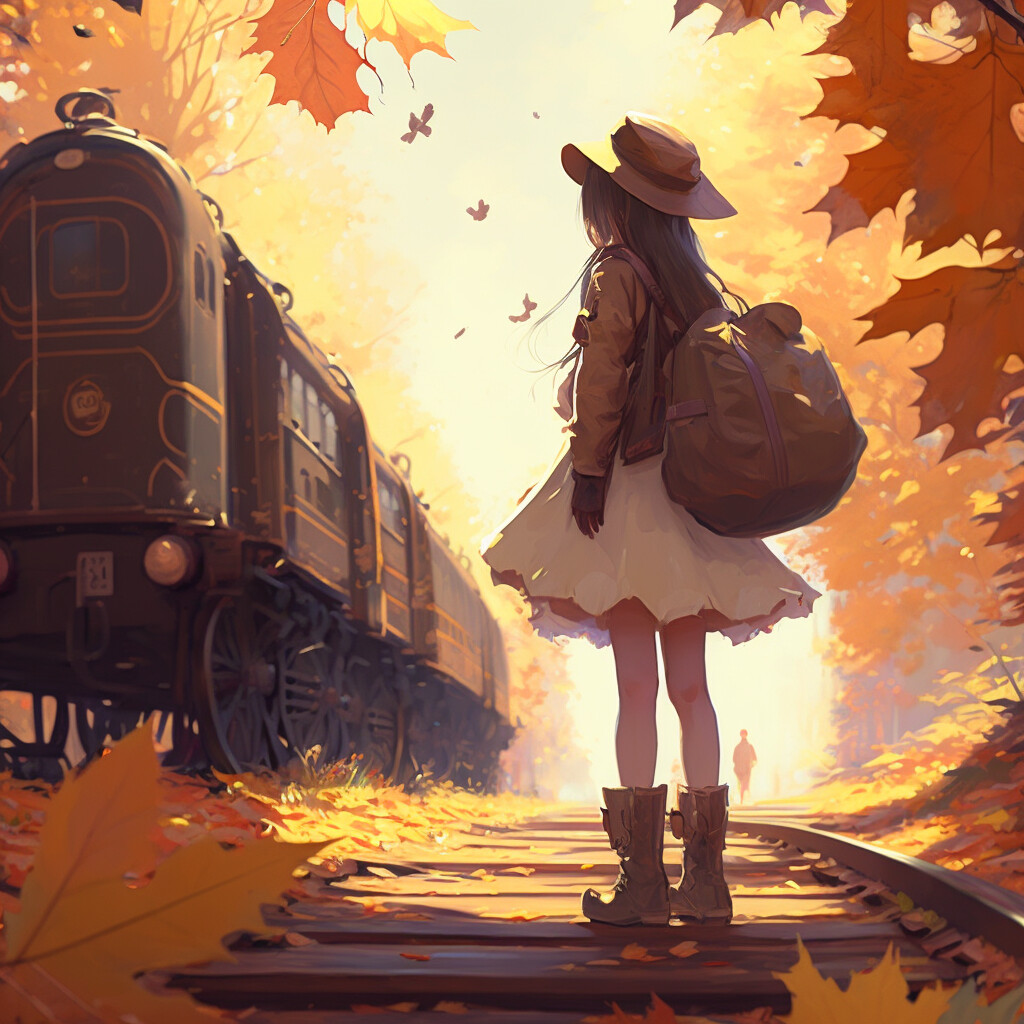 ArtStation - Autumn Journey: A Girl's Adventure on the Train Rails 1 ...