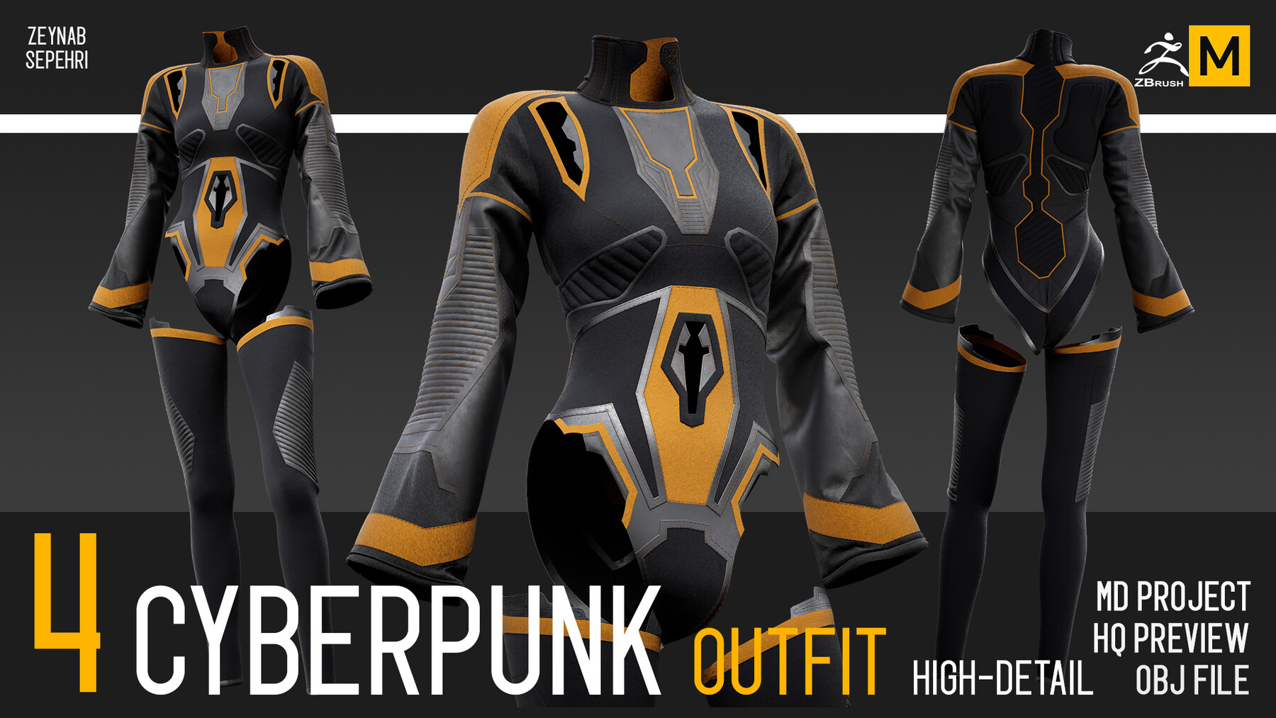 ArtStation - 4 Cyberpunk Outfit | Resources