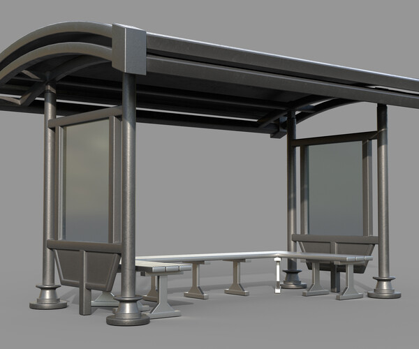ArtStation - 13 Bus Stop Base Mesh with UVs and Textures Vol 2 | Game ...