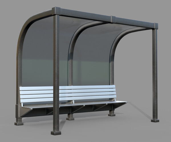 ArtStation - 13 Bus Stop Base Mesh with UVs and Textures Vol 2 | Game ...