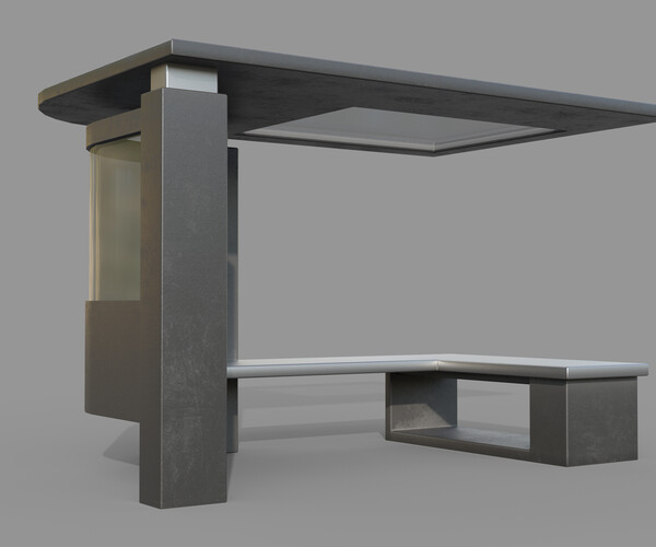 ArtStation - 13 Bus Stop Base Mesh with UVs and Textures Vol 2 | Game ...