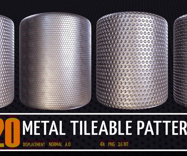 ArtStation - 20 Metal Tilable Patterns | Game Assets