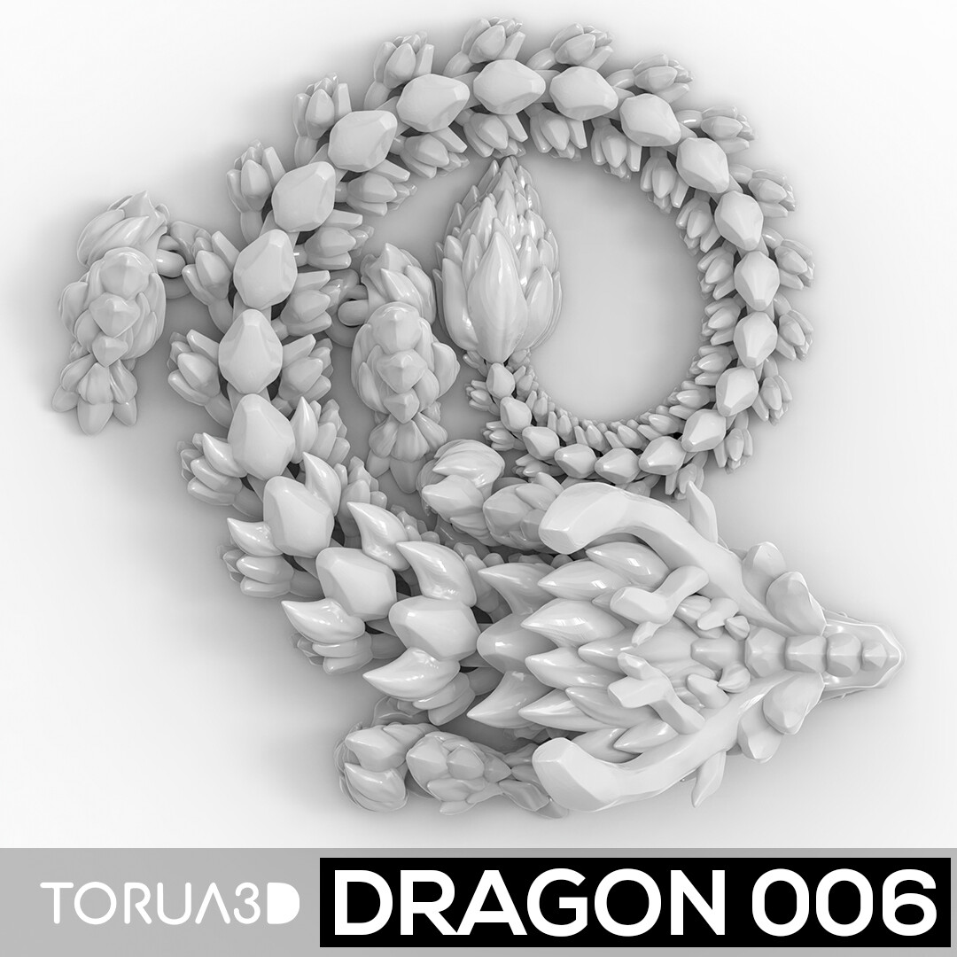 ArtStation - Articulated Dragon 006 - STL file for 3D printing in PLA ...