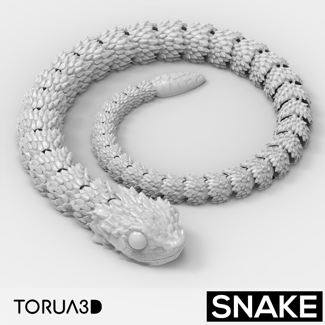 ArtStation - Articulated snake 001 - STL file virtual product | Resources