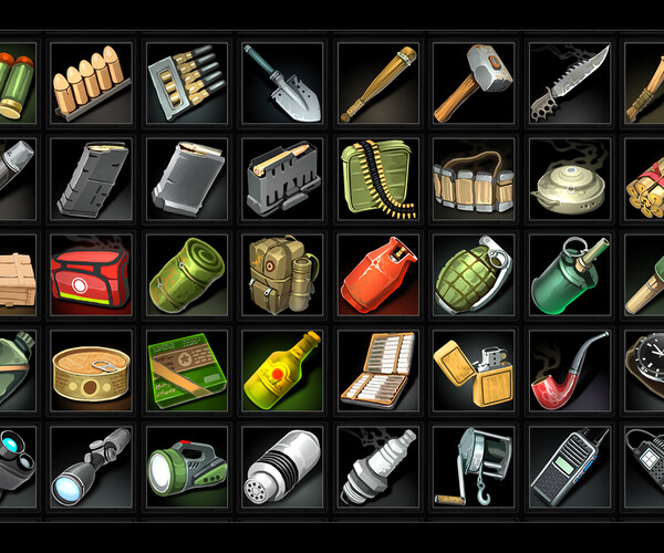 ArtStation - Post Apocalypse Survival Icons 06 | Game Assets