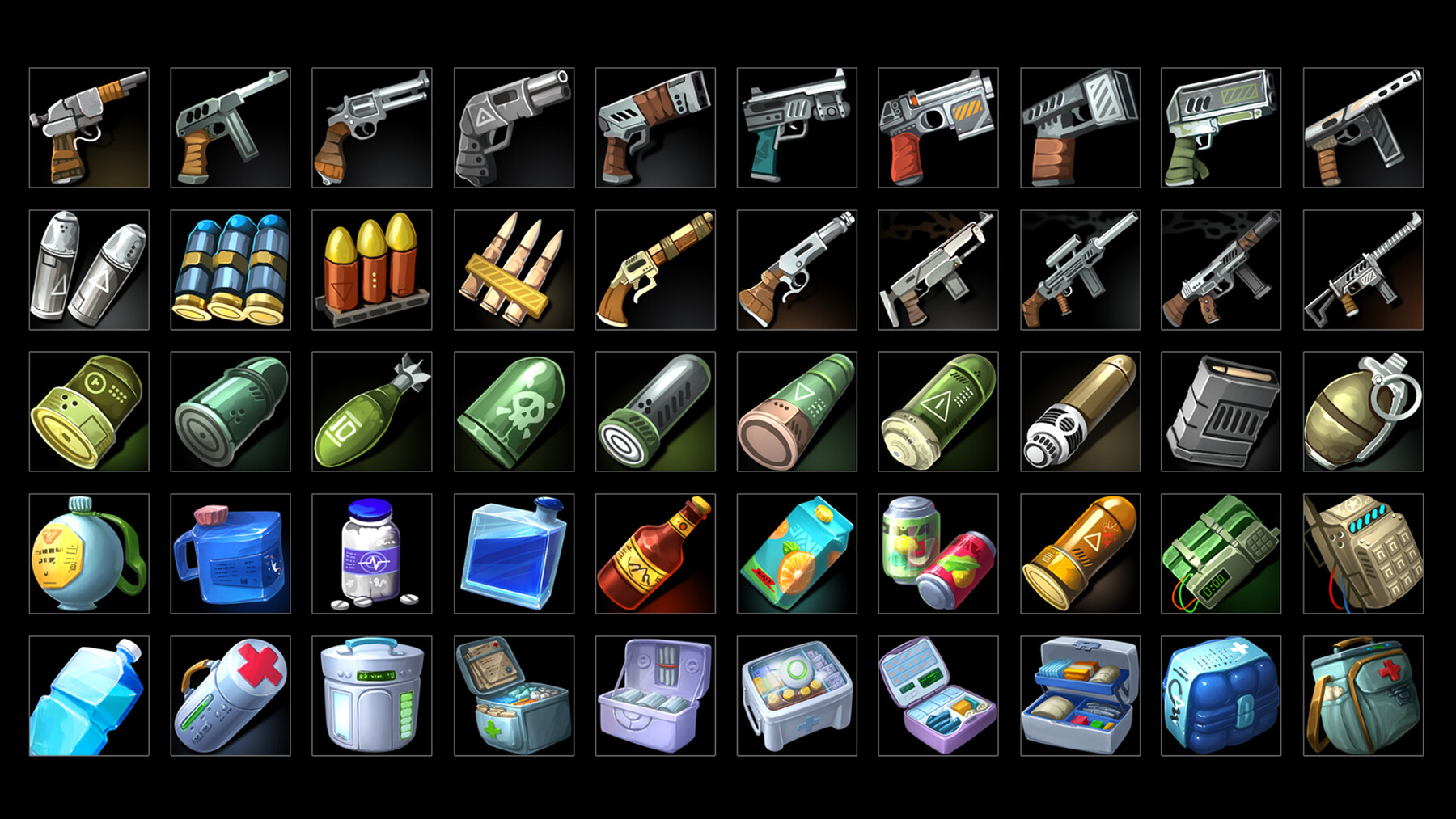 ArtStation - Post Apocalypse Survival Icons 10 | Game Assets