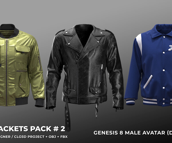 ArtStation - Men's Jackets Pack # 2 | Game Assets