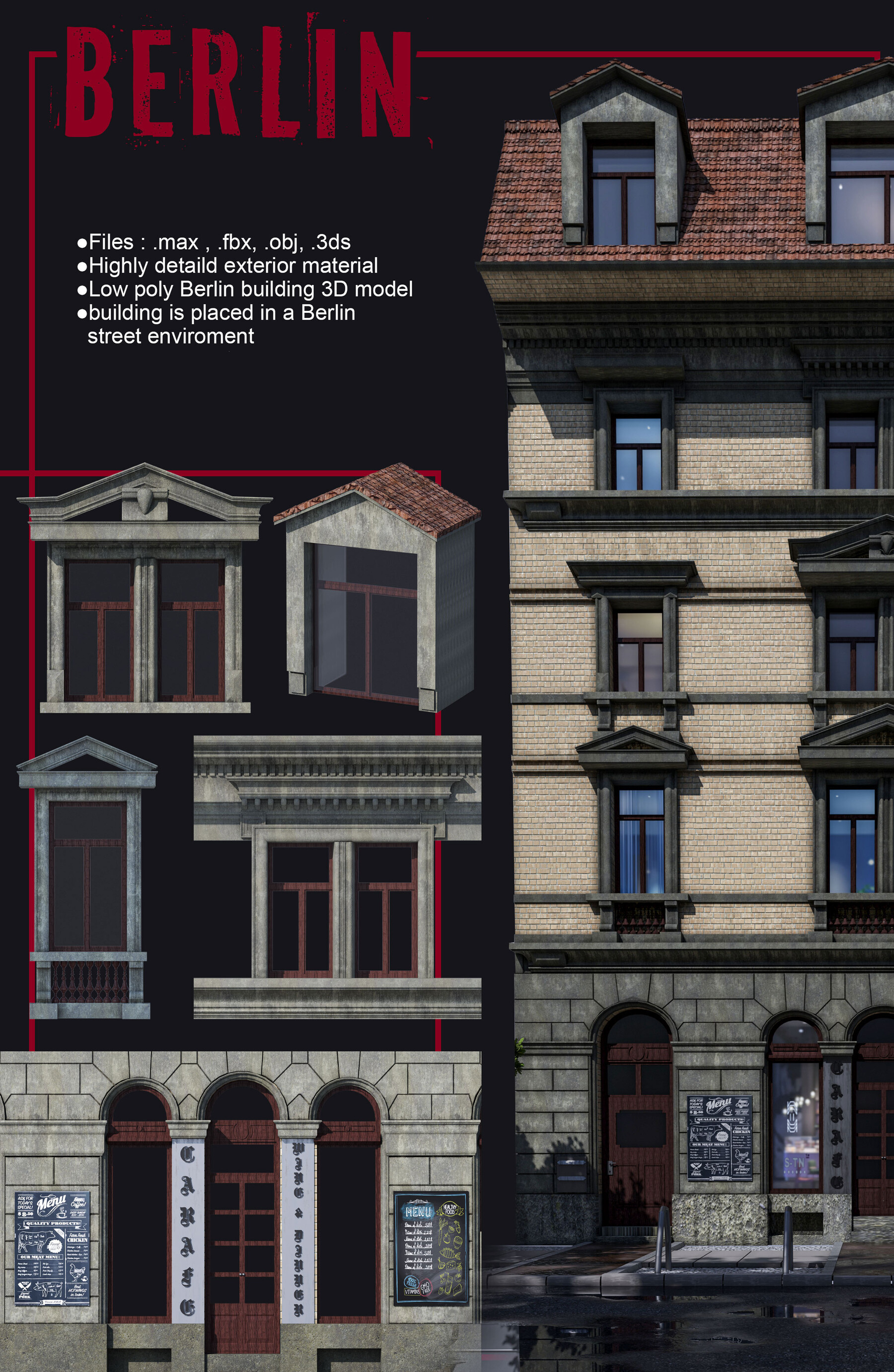 ArtStation - Berlin Street Building No101 | Game Assets