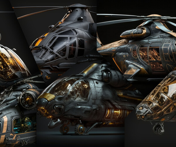 ArtStation - 111 Sci-fi Helicopters (More Than 8K Resolution) | Artworks