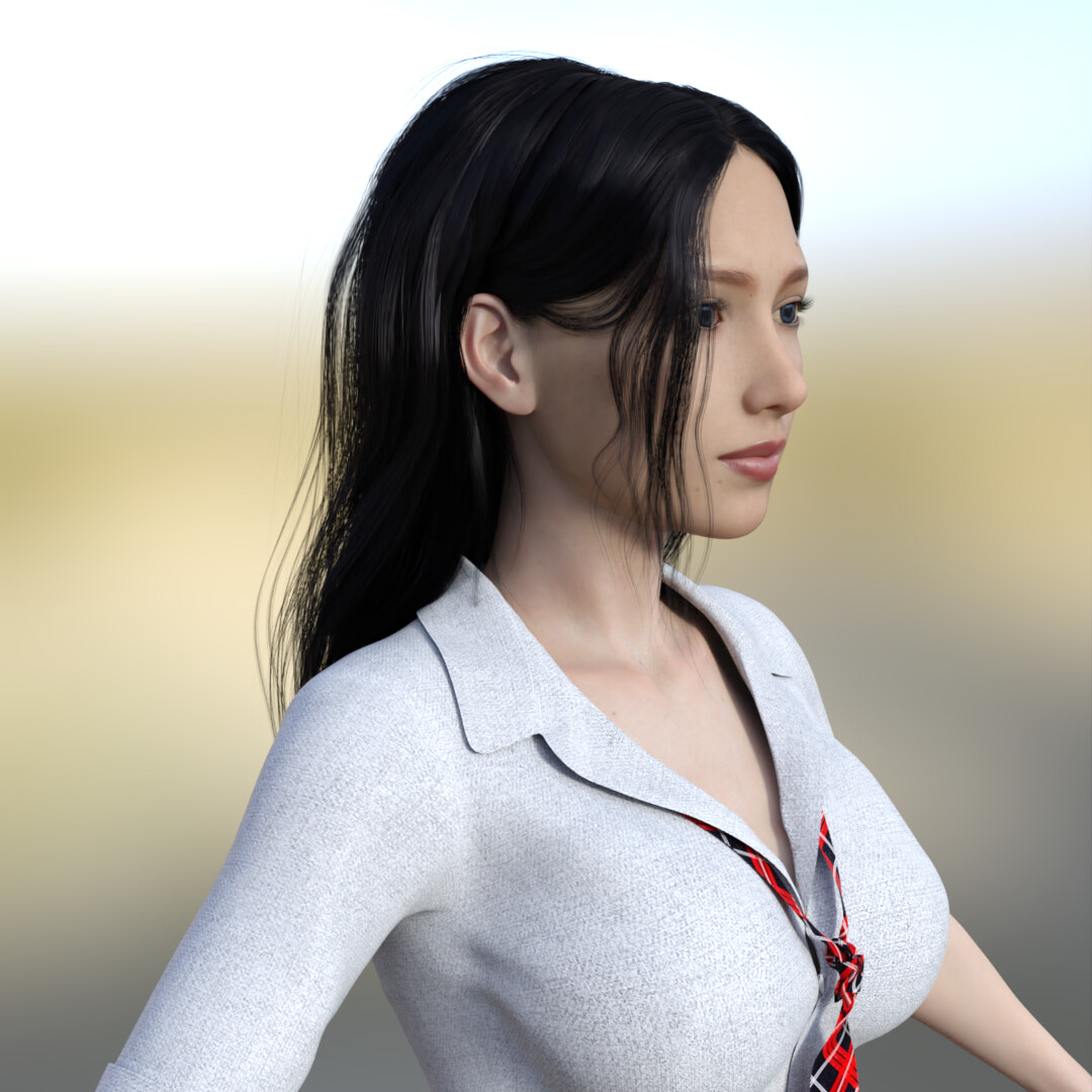 ArtStation - Yomira- Sexy uniform girl//blendshape facial capture/Unreal Engine 4 | Game Assets
