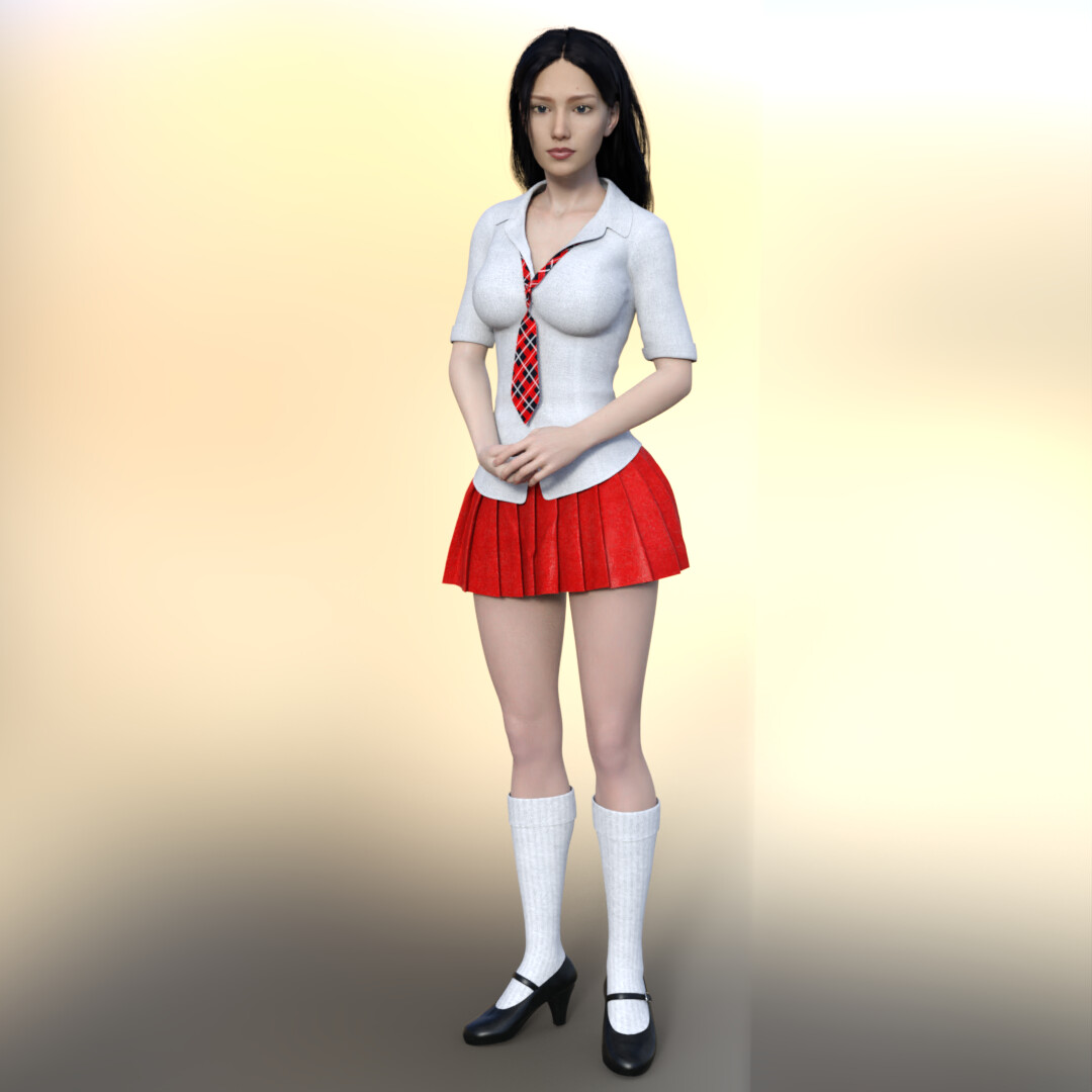 ArtStation - Yomira- Sexy uniform girl//blendshape facial capture/Unreal Engine 4 | Game Assets