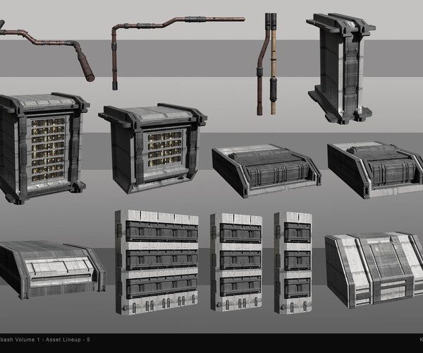 ArtStation - Sci Fi Kitbash - Volume 1 | Resources