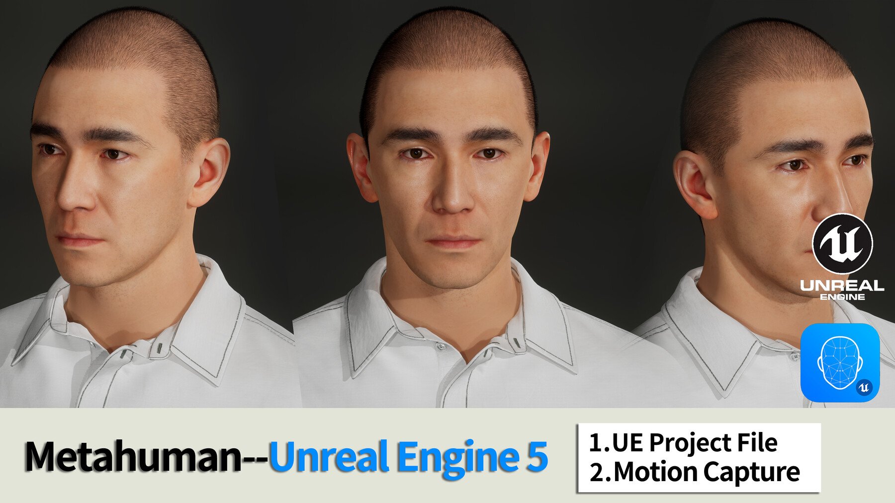 ArtStation - LAOTOU- Asian male face--Metahuman/Unreal engine 5 | Game Assets