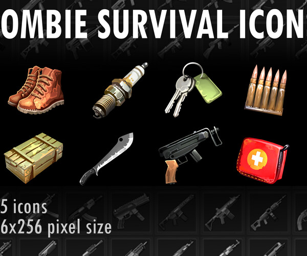 ArtStation - Zombie Survival Icons | Game Assets