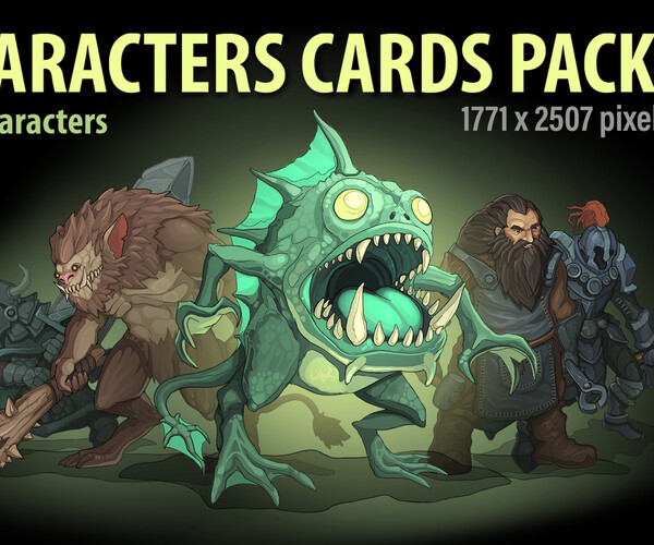 ArtStation - Characters Cards pack 02 | Game Assets