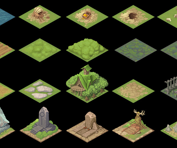 ArtStation - Isometric Fantasy Tiles | Game Assets