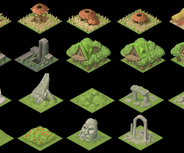 ArtStation - Isometric Fantasy Tiles | Game Assets