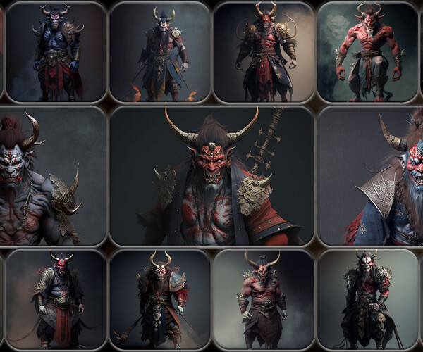 ArtStation - 200 Japanese Demon Reference Pack | 4K | v.4 | Artworks