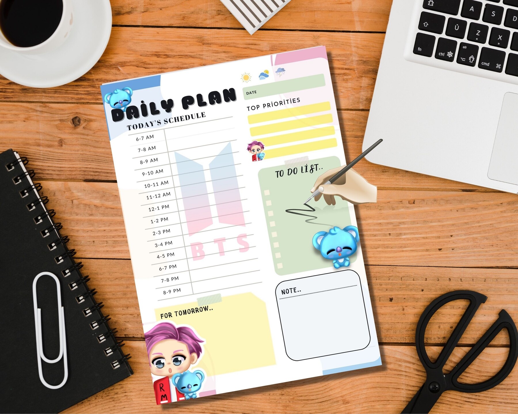 ArtStation - BTS Jimin and RM | Bt21 Digital Planner | Goodnotes ...