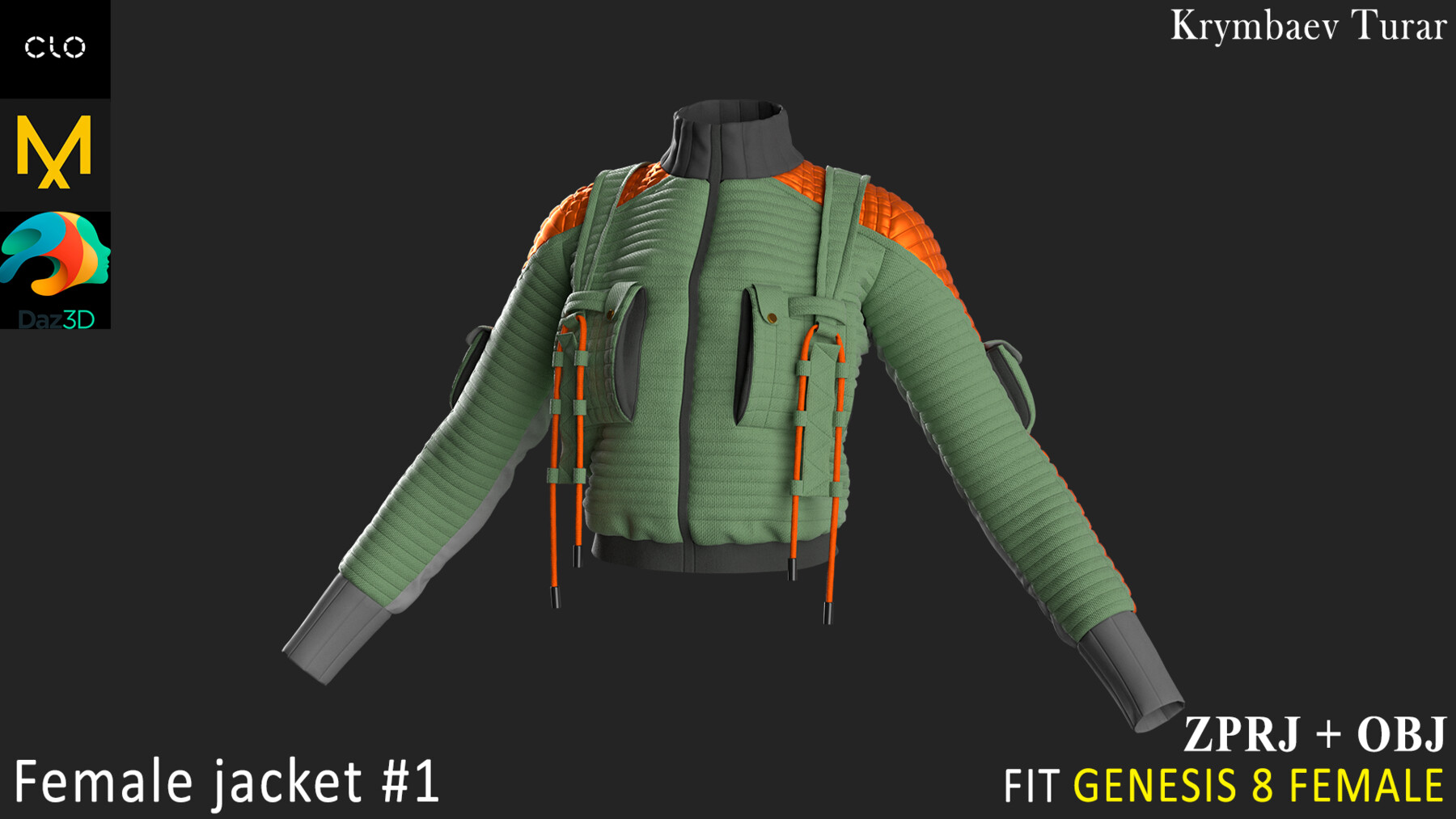 ArtStation - Female jacket #1. Marvelous Designer / Clo 3D project +obj ...