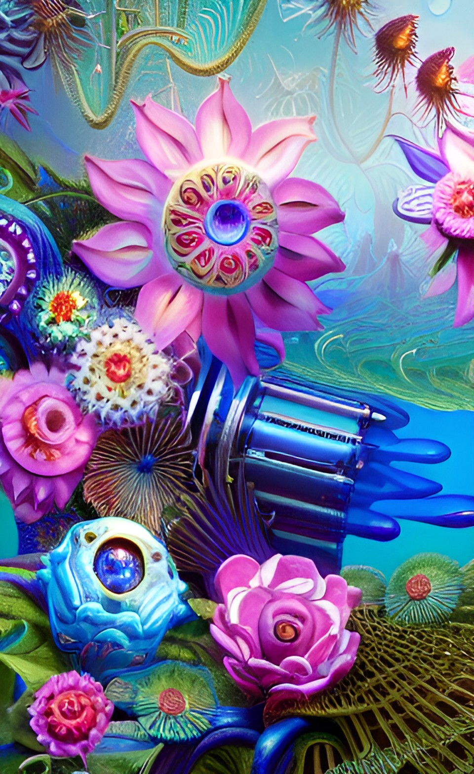 ArtStation - mechanical android flower 6680 -jpg pack wombo art | Artworks
