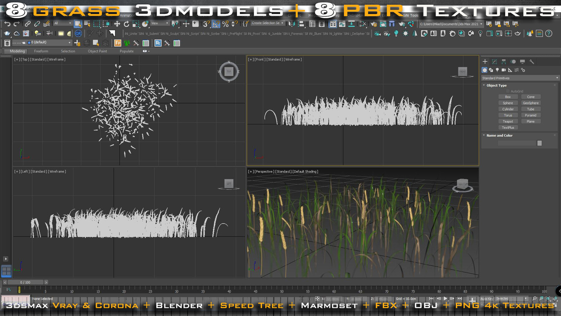 ArtStation - 8 Grass 3d models + 8 Grass PBR Textures | Resources