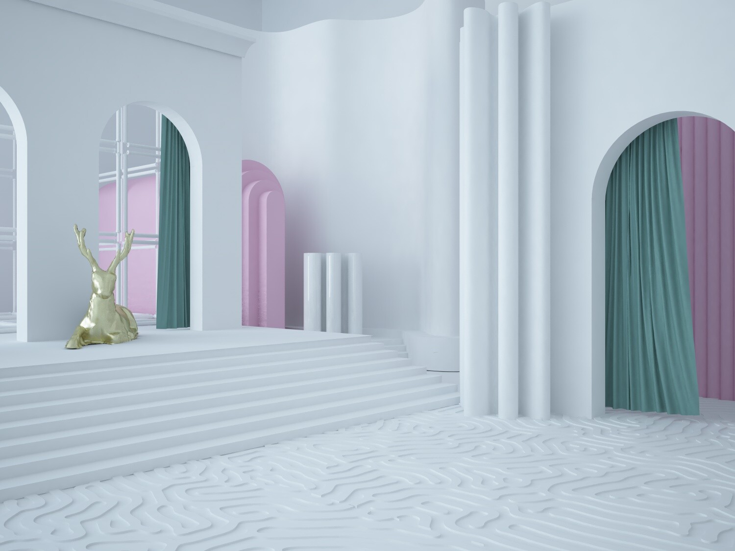 ArtStation - Abstract architecture scene with geometric decorations ...