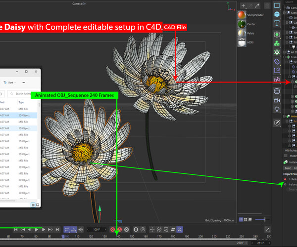ArtStation - Beautiful Animated White Daisy Flower 3D model | Resources