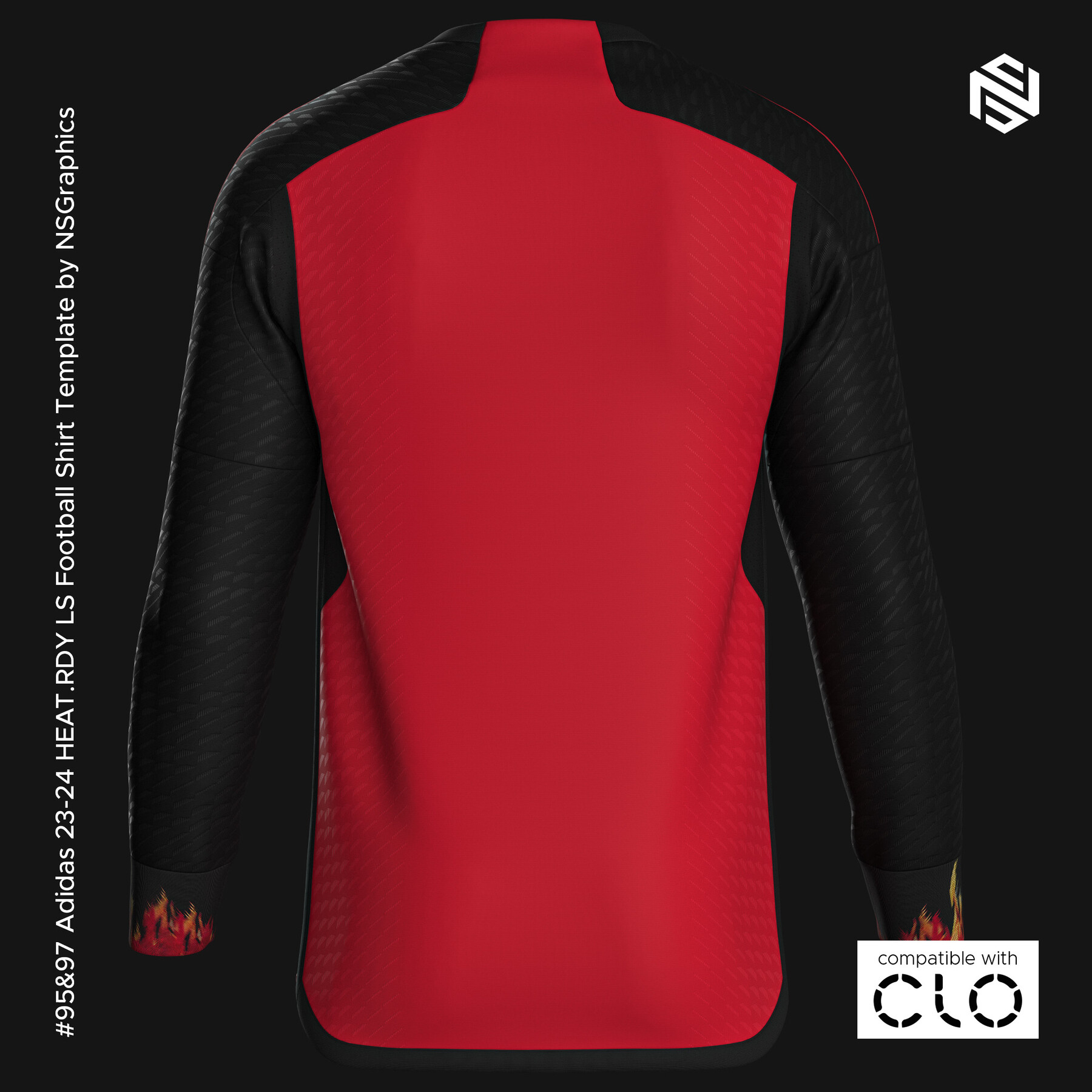 ArtStation - Adidas 23-24 HEAT.RDY LS Football Shirt Template for CLO ...