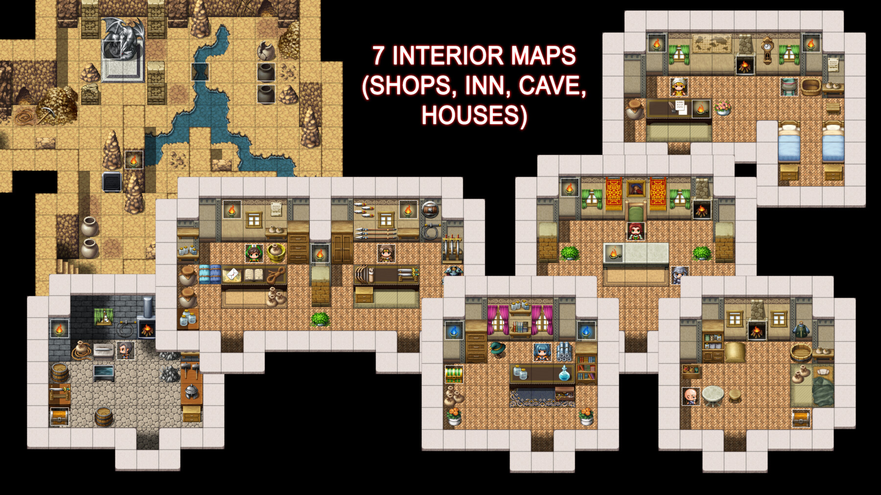 ArtStation - DESERT TOWN (RPG MAKER Map Presets) | Game Assets
