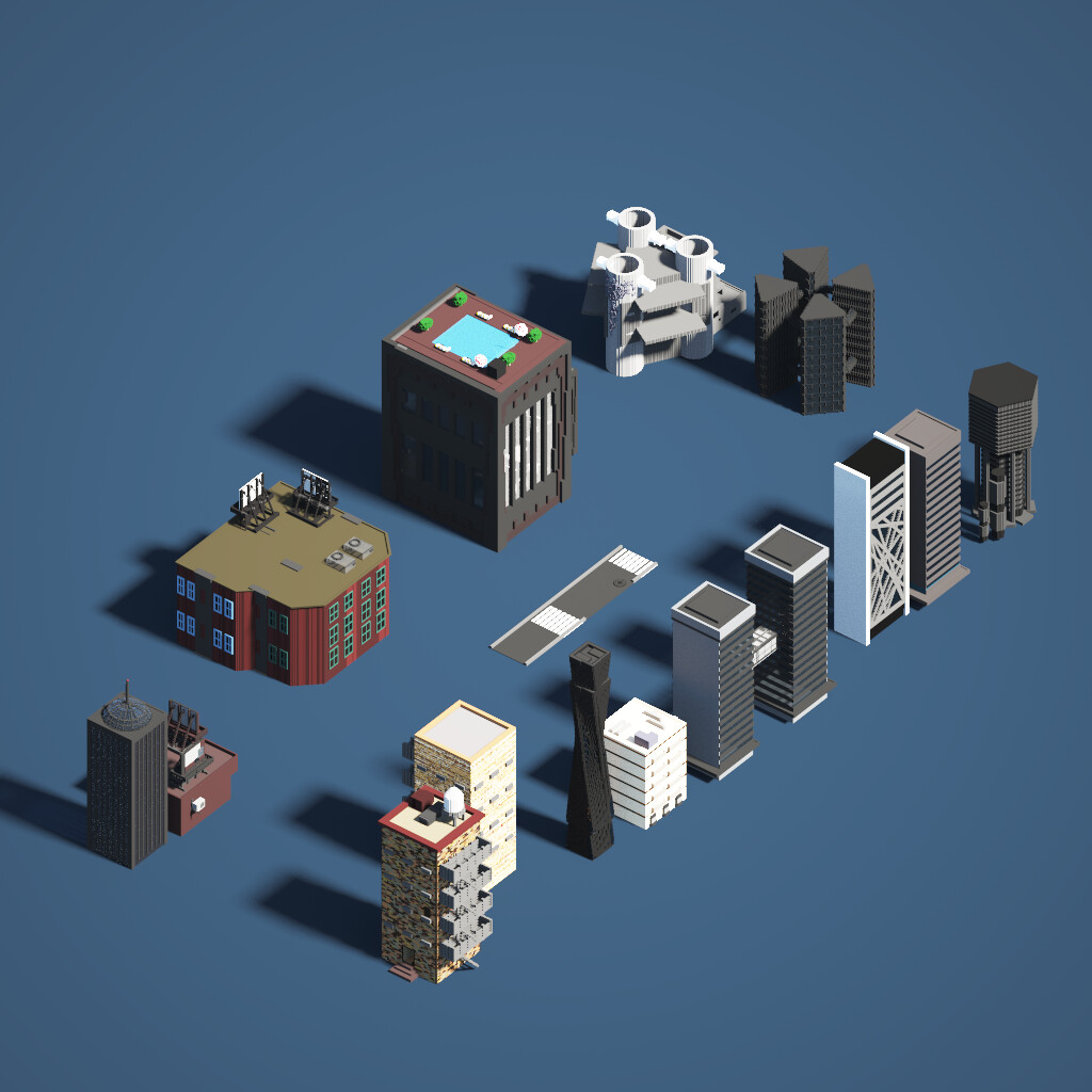 ArtStation - BUILDING KITBASH 3D Models + Free Props | Resources