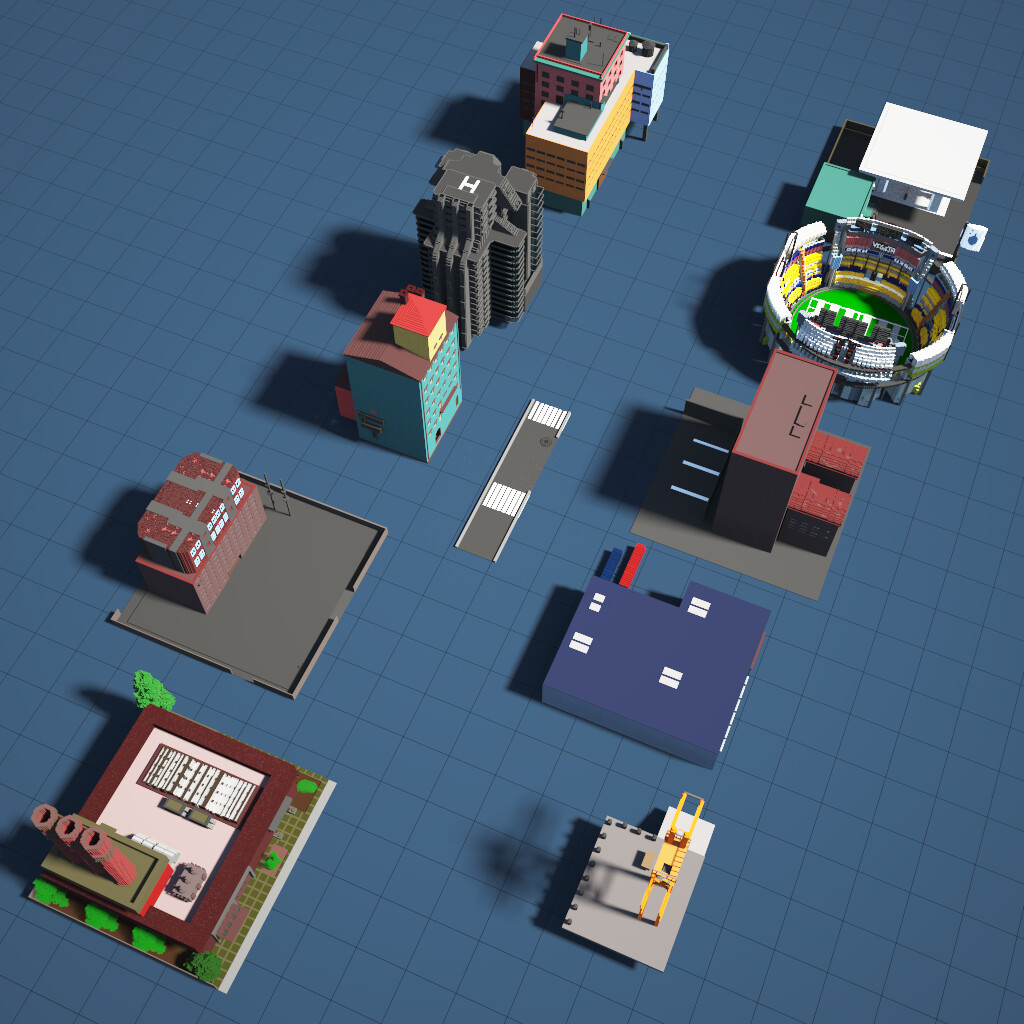 ArtStation - BUILDING KITBASH 3D Models + Free Props | Resources