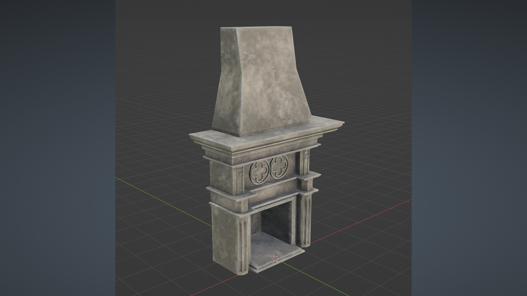 ArtStation - Gothic Fireplace - Library fireplace Low-poly | Game Assets