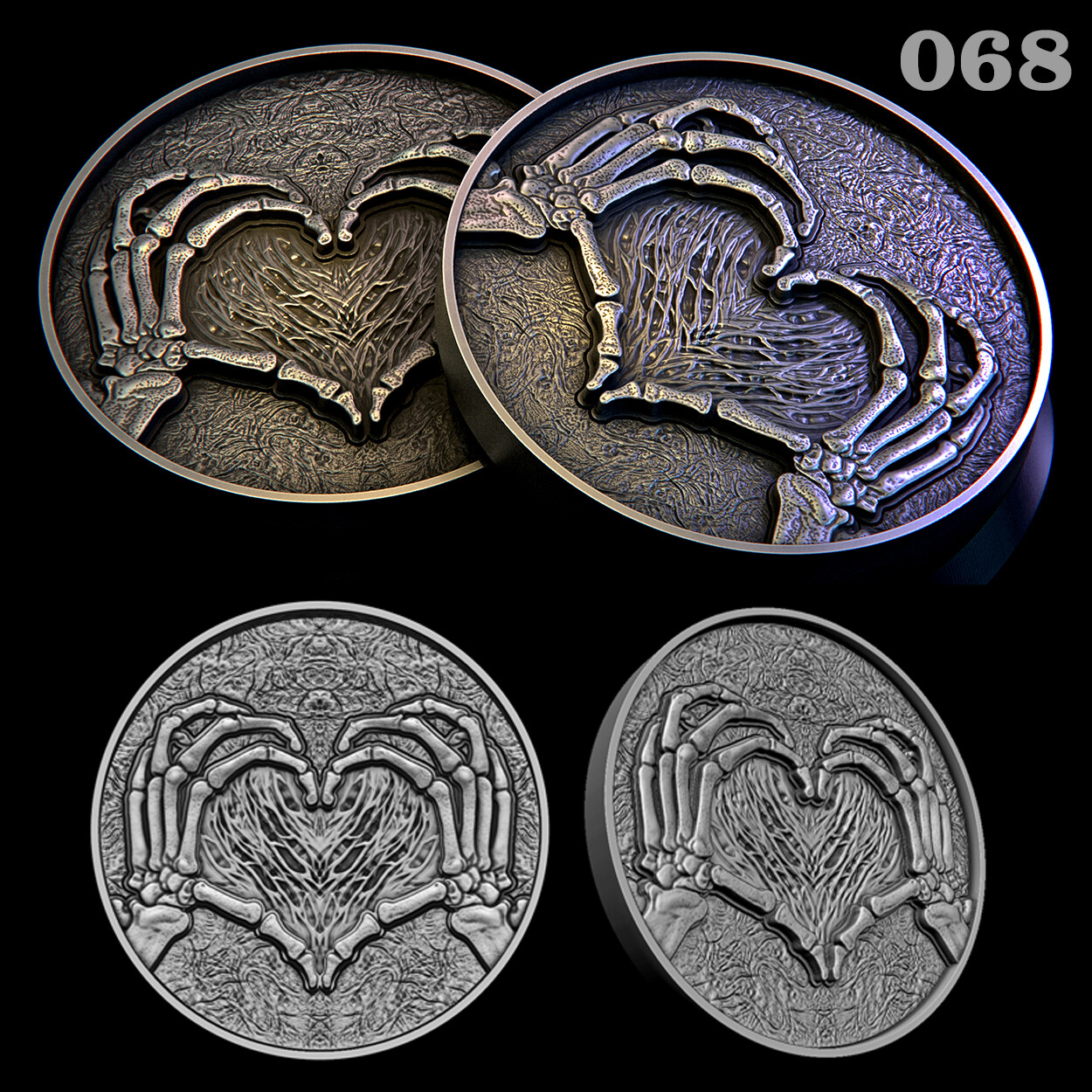 ArtStation - Laser Fiber Coin - 068 - Heart Hands | Resources
