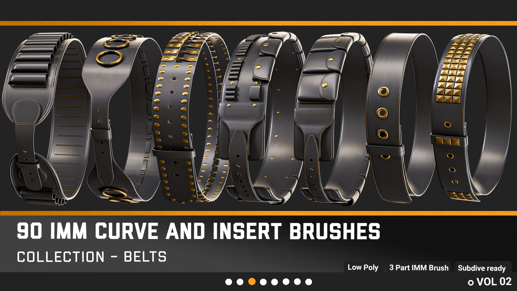ArtStation - 90 Belts and accessories IMM Curve And Insert Brushs | Brushes