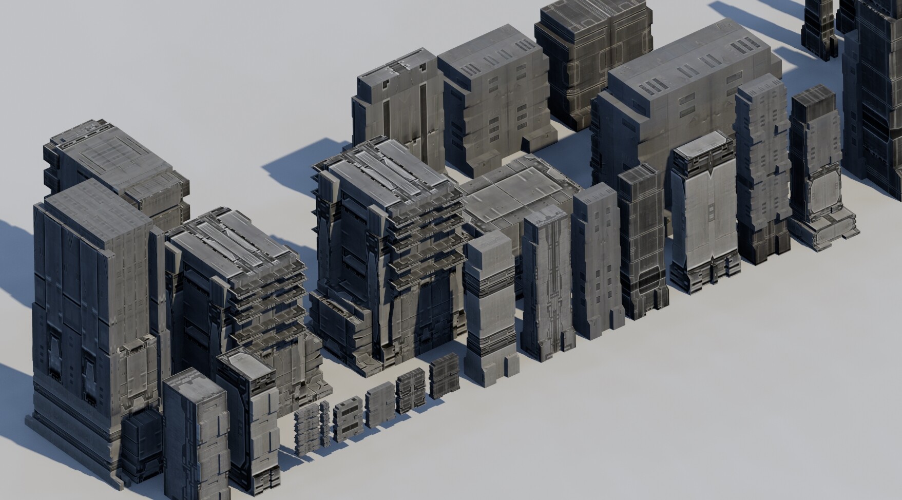 ArtStation - futuristic architecture set - 05 | Game Assets