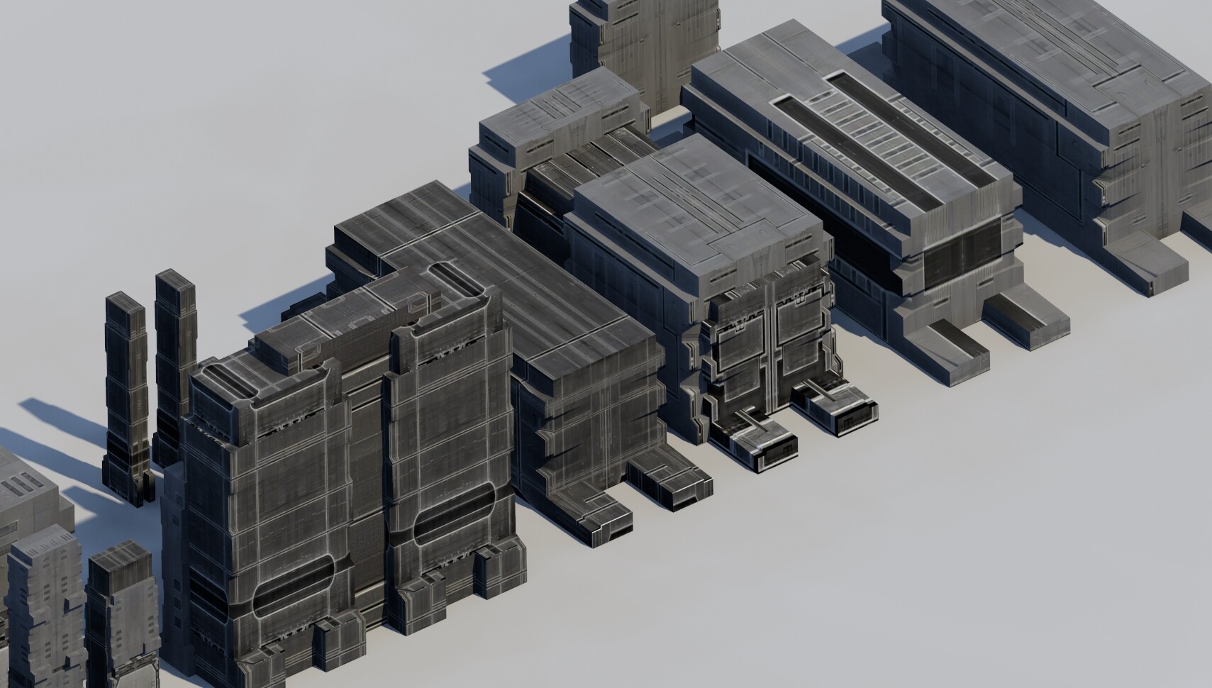 ArtStation - futuristic architecture set - 05 | Game Assets