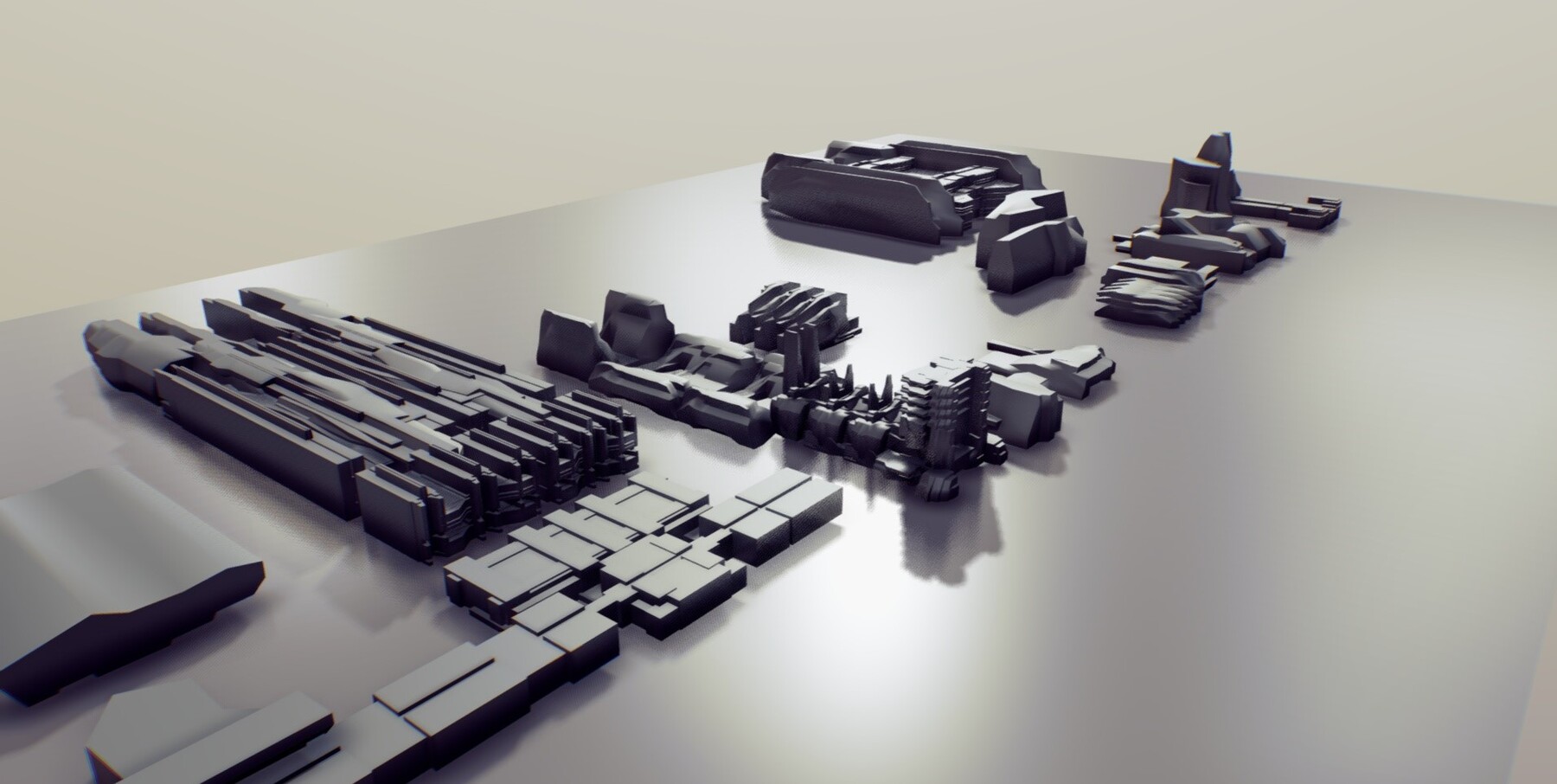 ArtStation - futuristic architecture set - zmvr | Game Assets