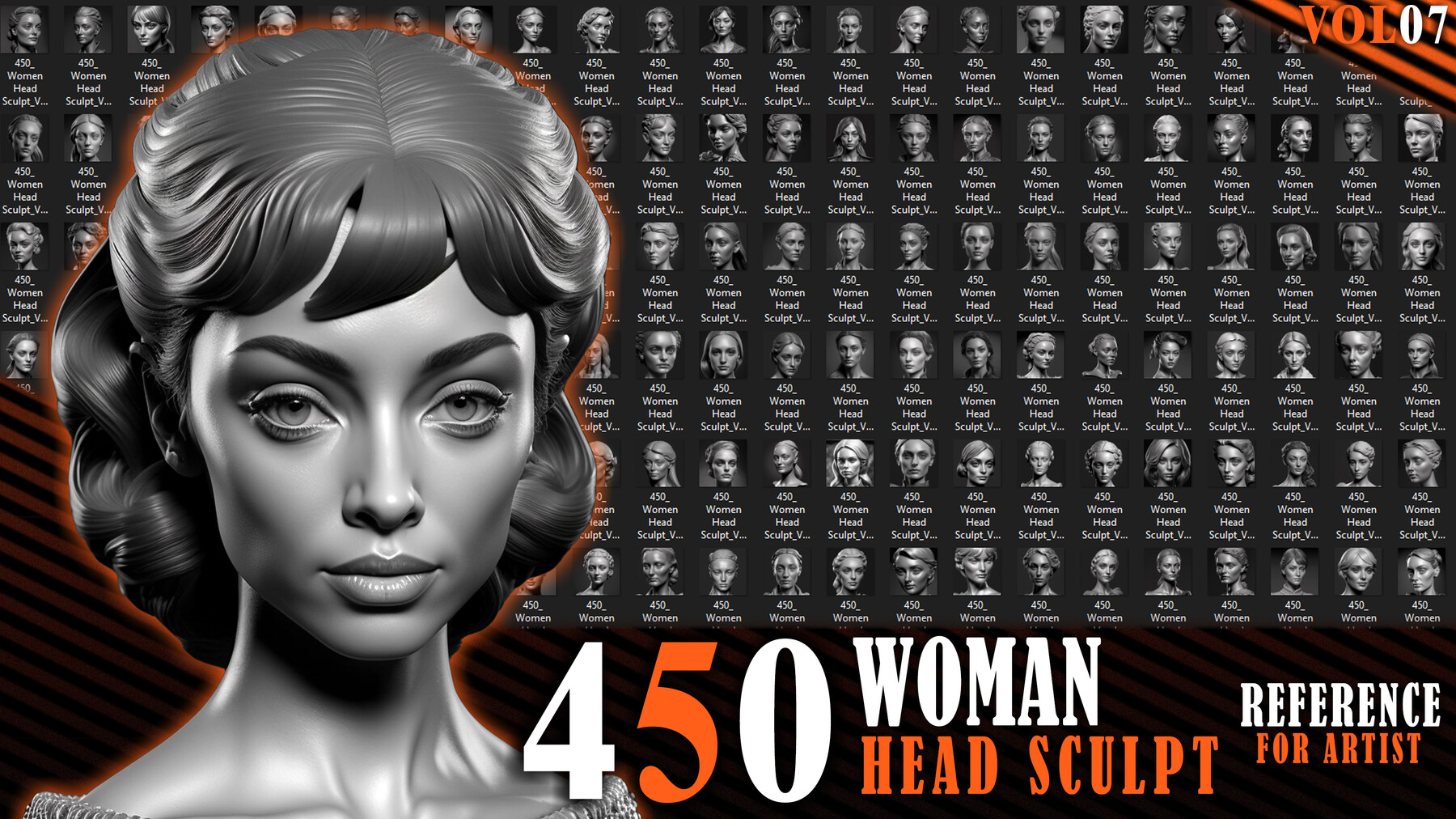 ArtStation - 450 Women Head Sculpt,Reference for Artist- VOL07 | Artworks