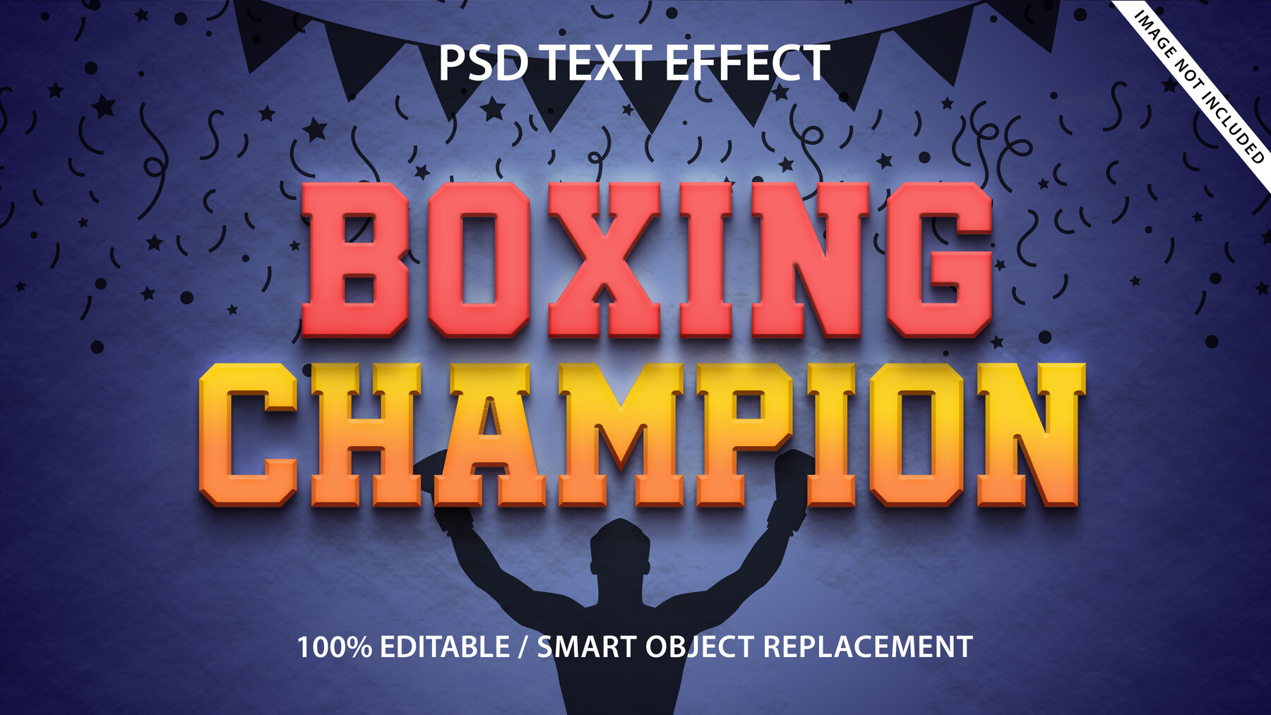 ArtStation - 3D Boxing Champion. PSD fully editable text effect. Layer ...