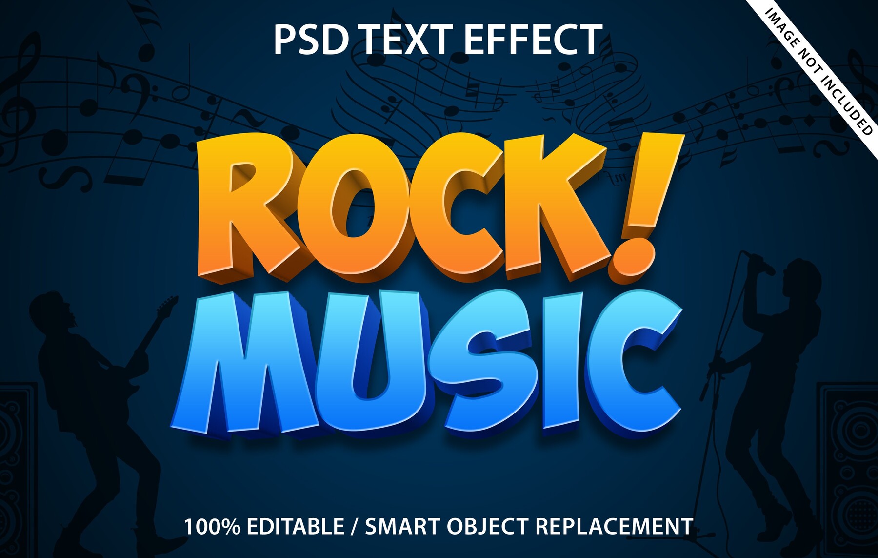ArtStation - 3D Rock Music. PSD fully editable text effect. Layer style ...