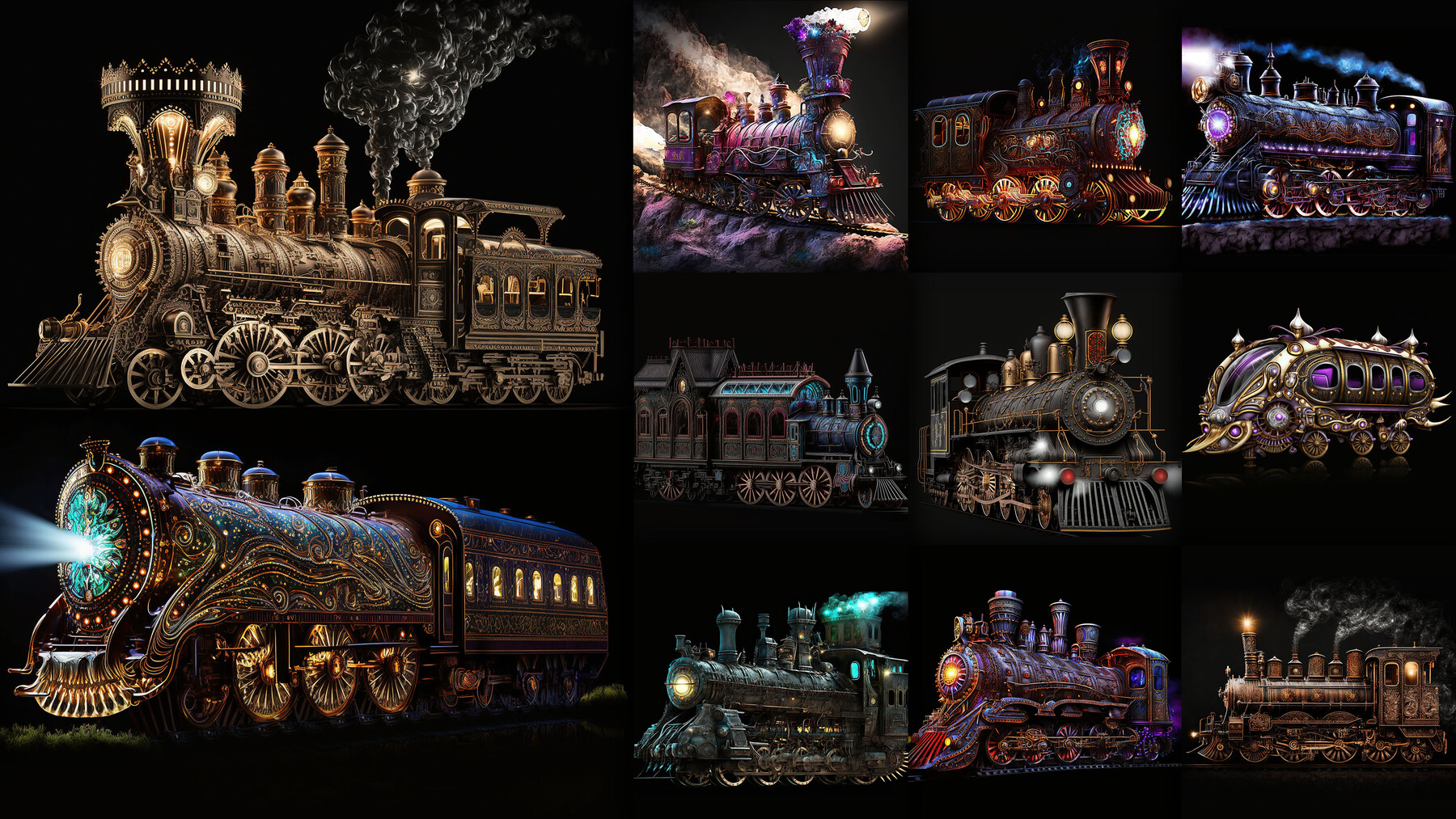 ArtStation - 100 Fantasy Train Illustration Pack (More Than 8K ...