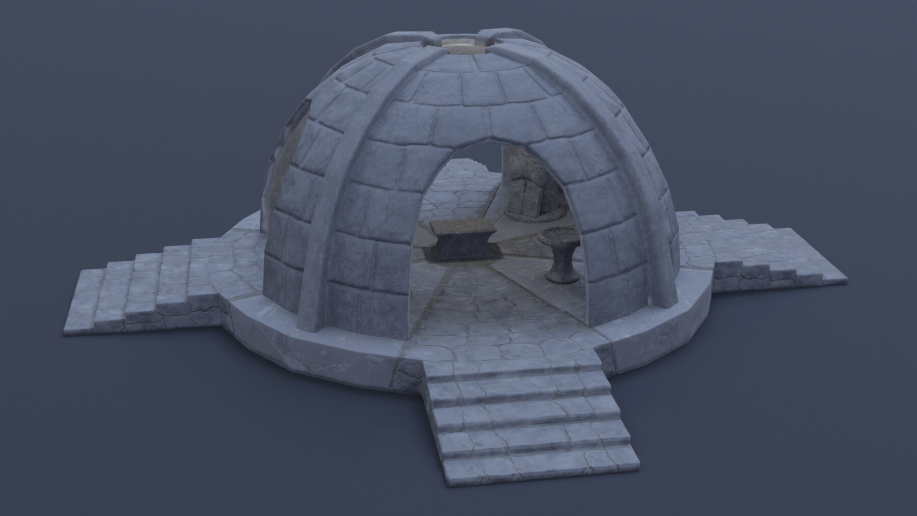 ArtStation - Stone altar Low-poly 3D model | Resources