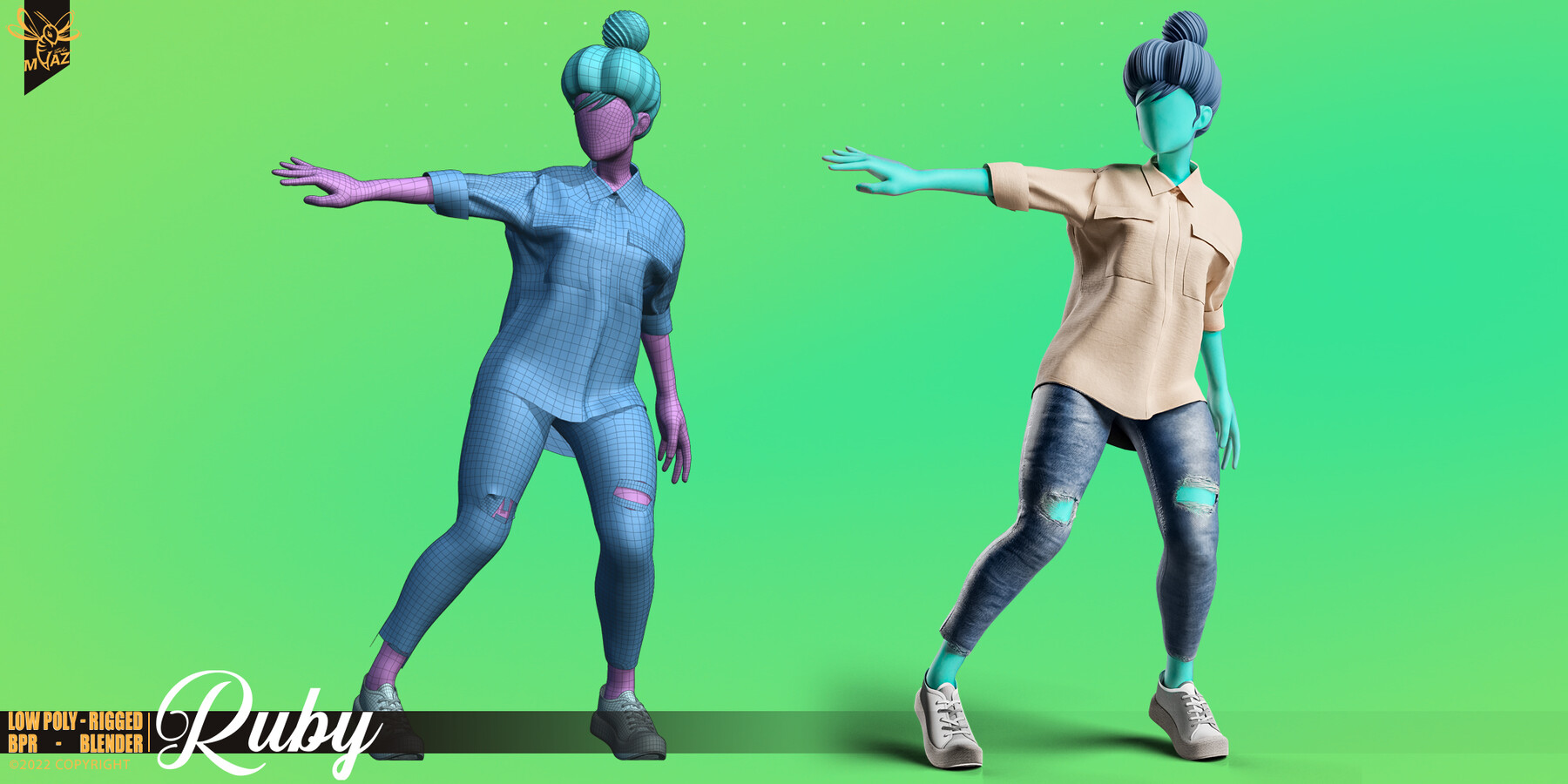 ArtStation - Stylized motion design female character | Game Assets
