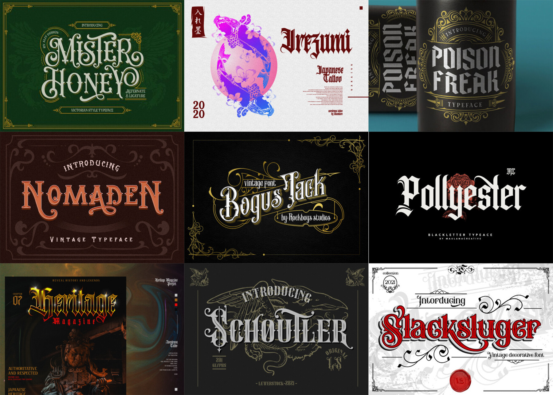 ArtStation - 10 Premium Tattoo Fonts Bundle 3 | T-Shirt Print | Logo ...