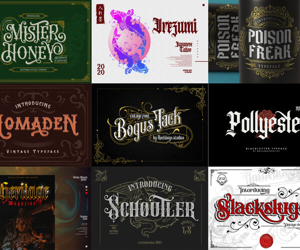 ArtStation - 10 Premium Tattoo Fonts Bundle 3 | T-Shirt Print | Logo ...