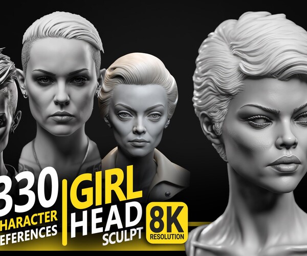 ArtStation - 330 Girl Head Sculpt - Character References | 8K ...