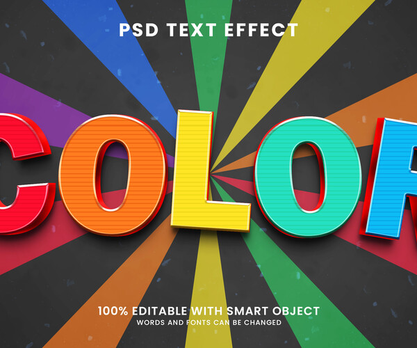 ArtStation - Color. PSD fully editable text effect. Layer style PSD ...